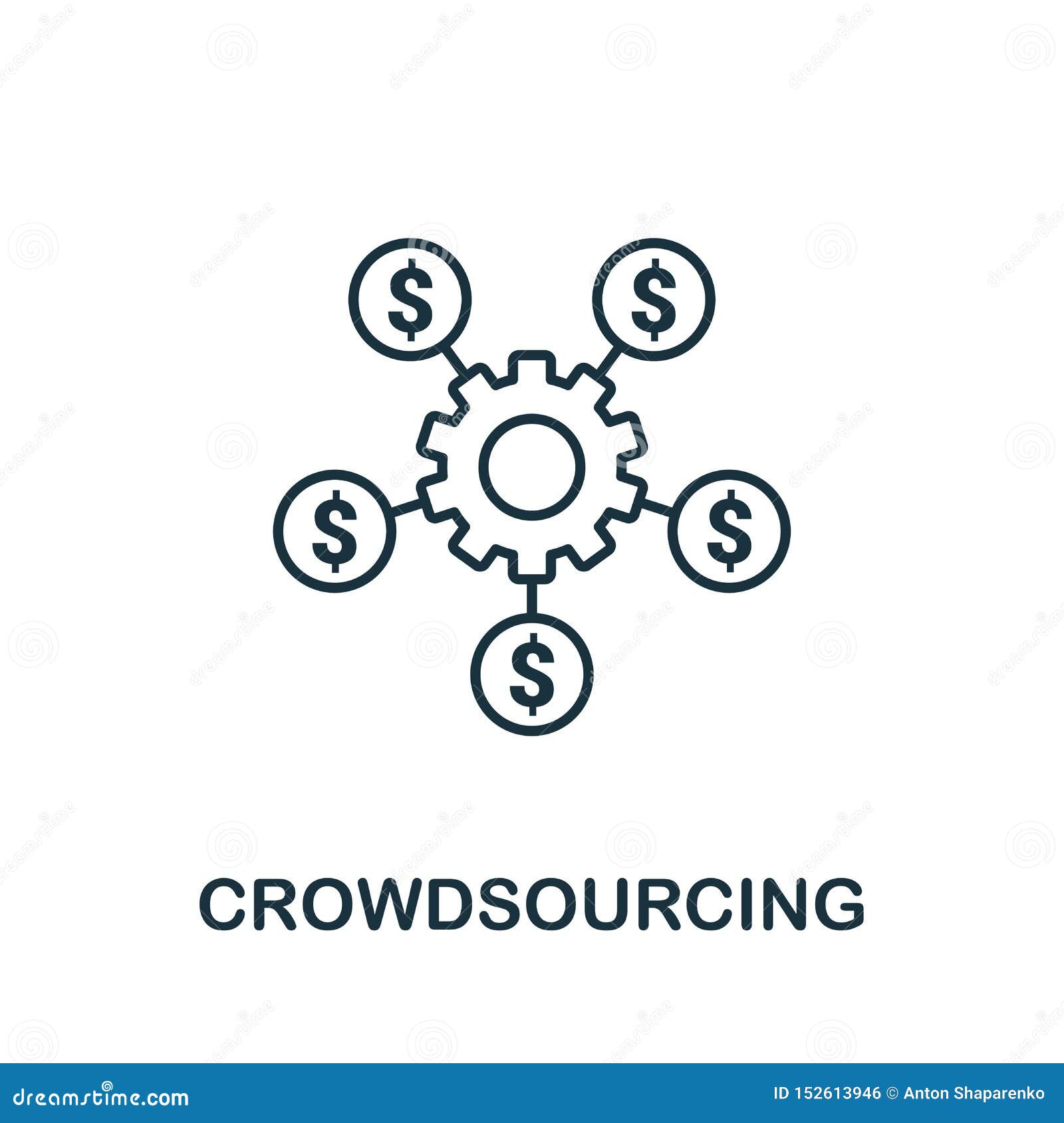 Crowdsourcing Outline Icon Thin Line Concept Element From Content