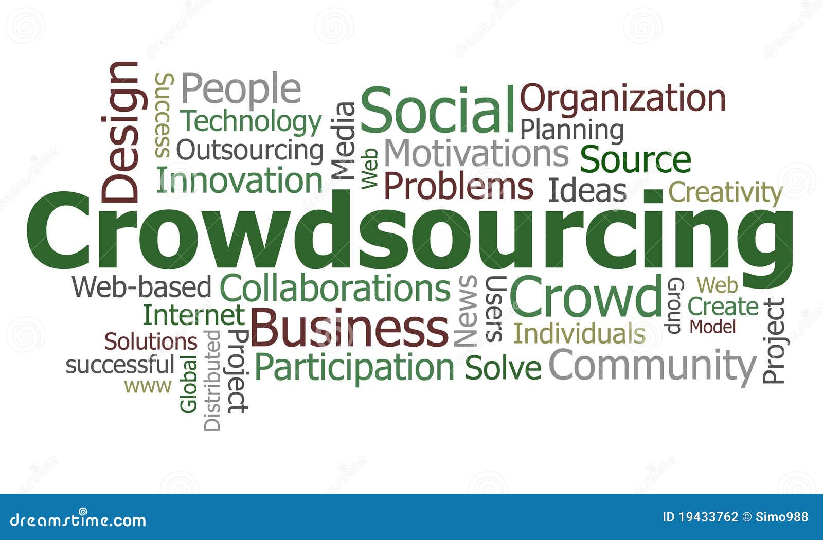 Crowdsourcing word cloud stock vector. Illustration of creativity ...