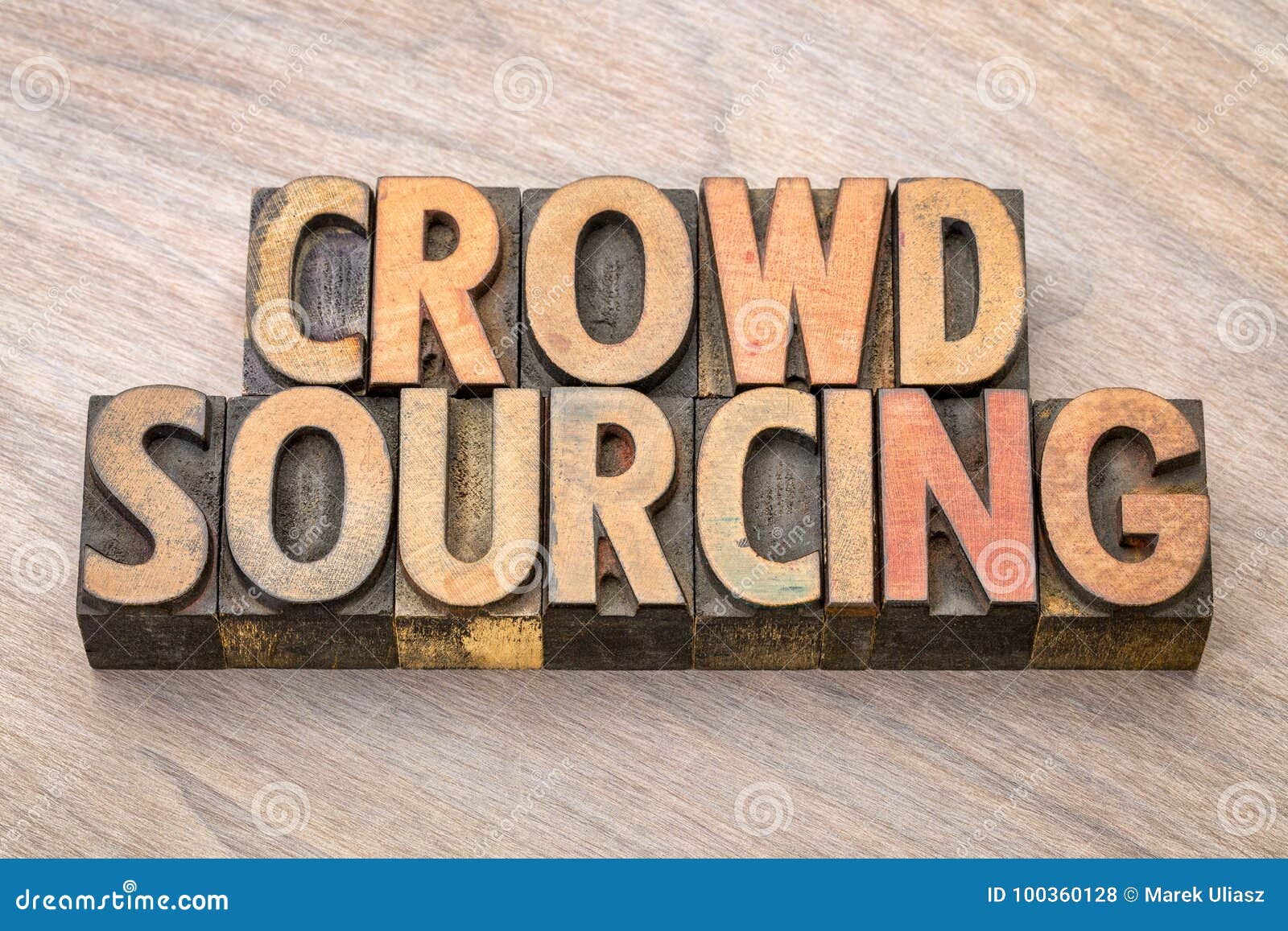 Crowdsourcing Word in Wood Type Stock Photo - Image of teamwork ...