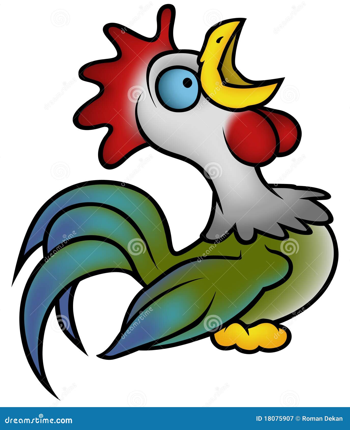 Crowing Rooster stock vector. Illustration of drawn, crowing - 18075907