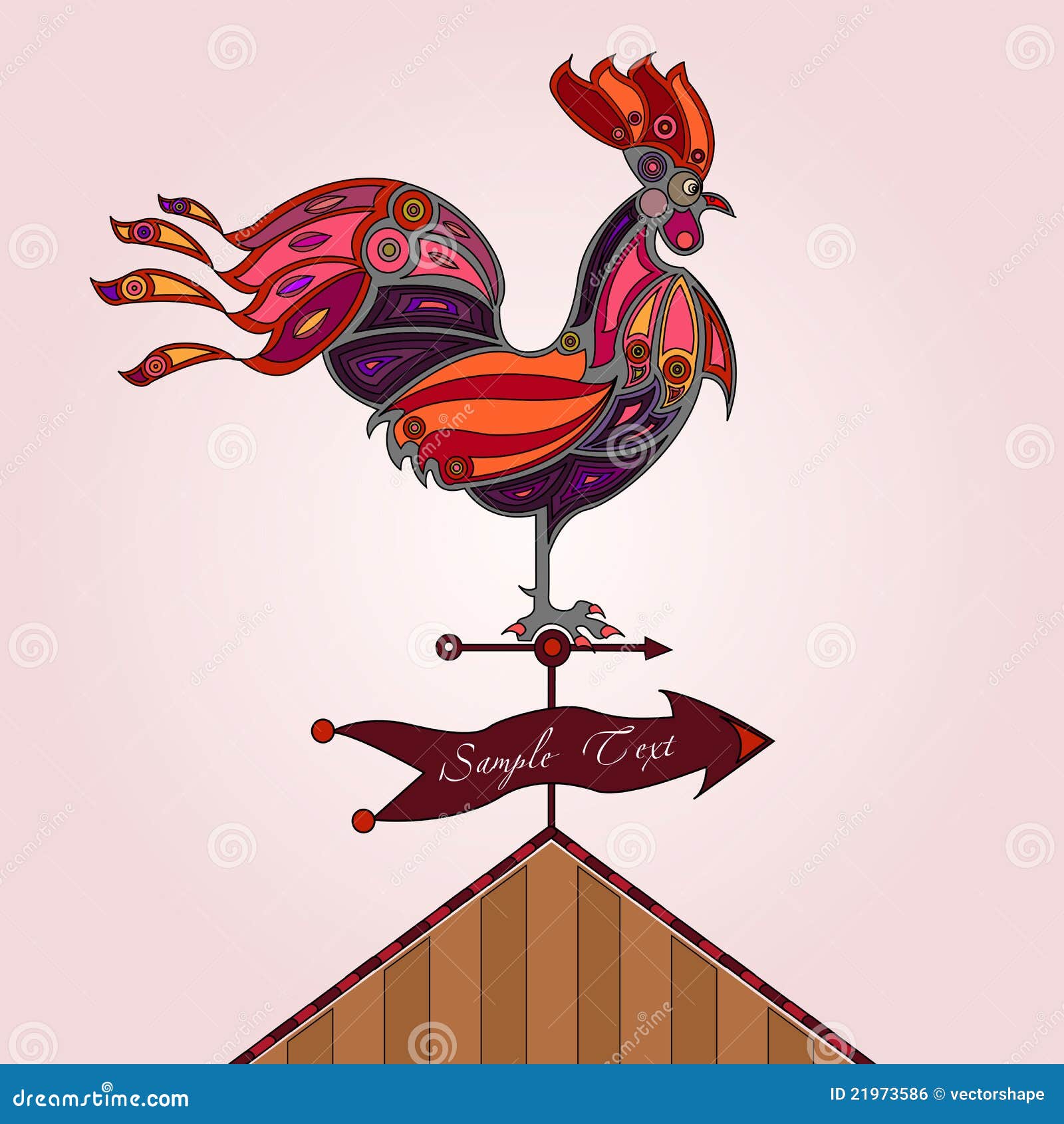Crowing rooster stock vector. Illustration of clip, colorful - 21973586