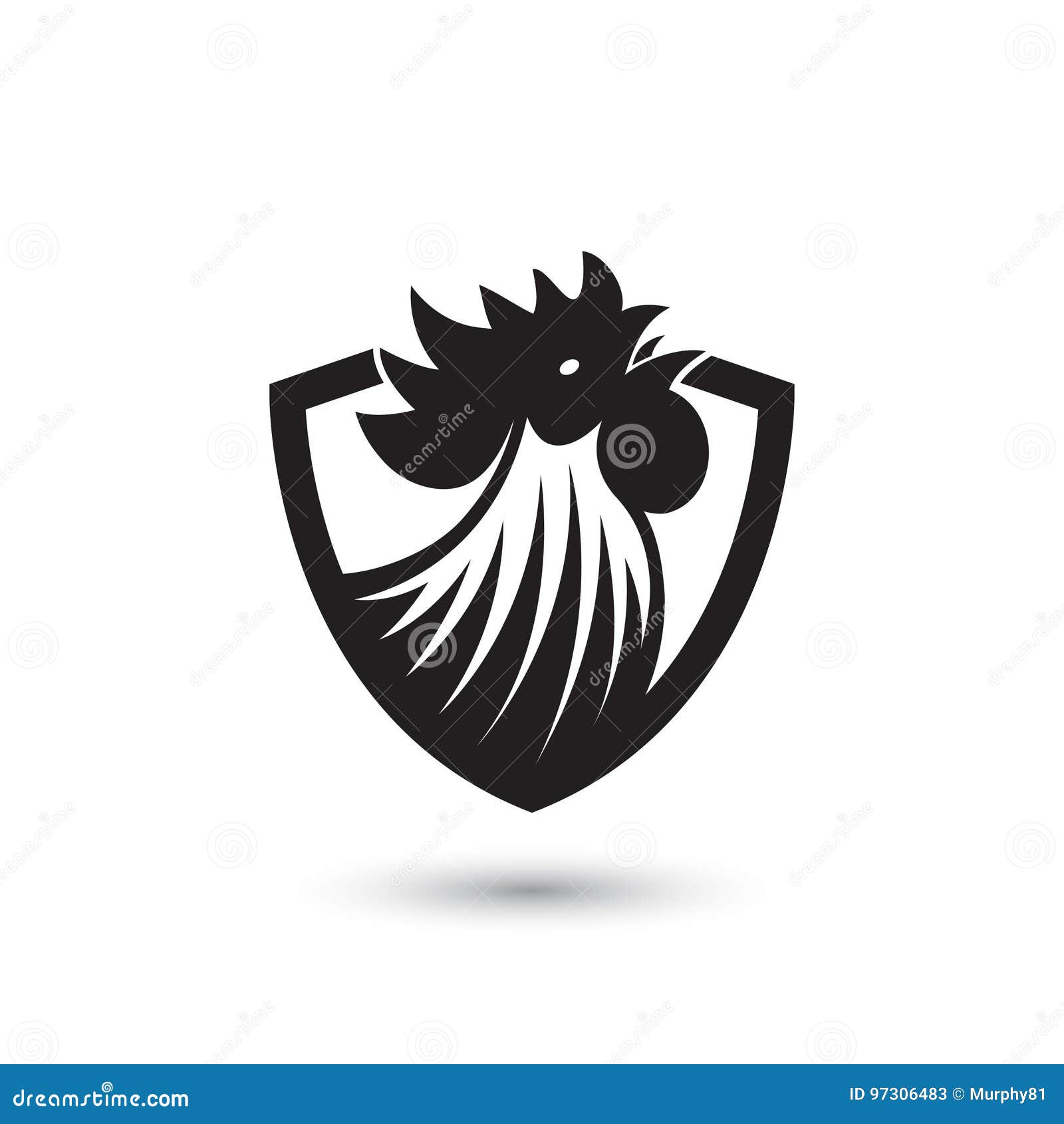 Crowing Rooster Symbol - Vector Illustration Stock Vector ...
