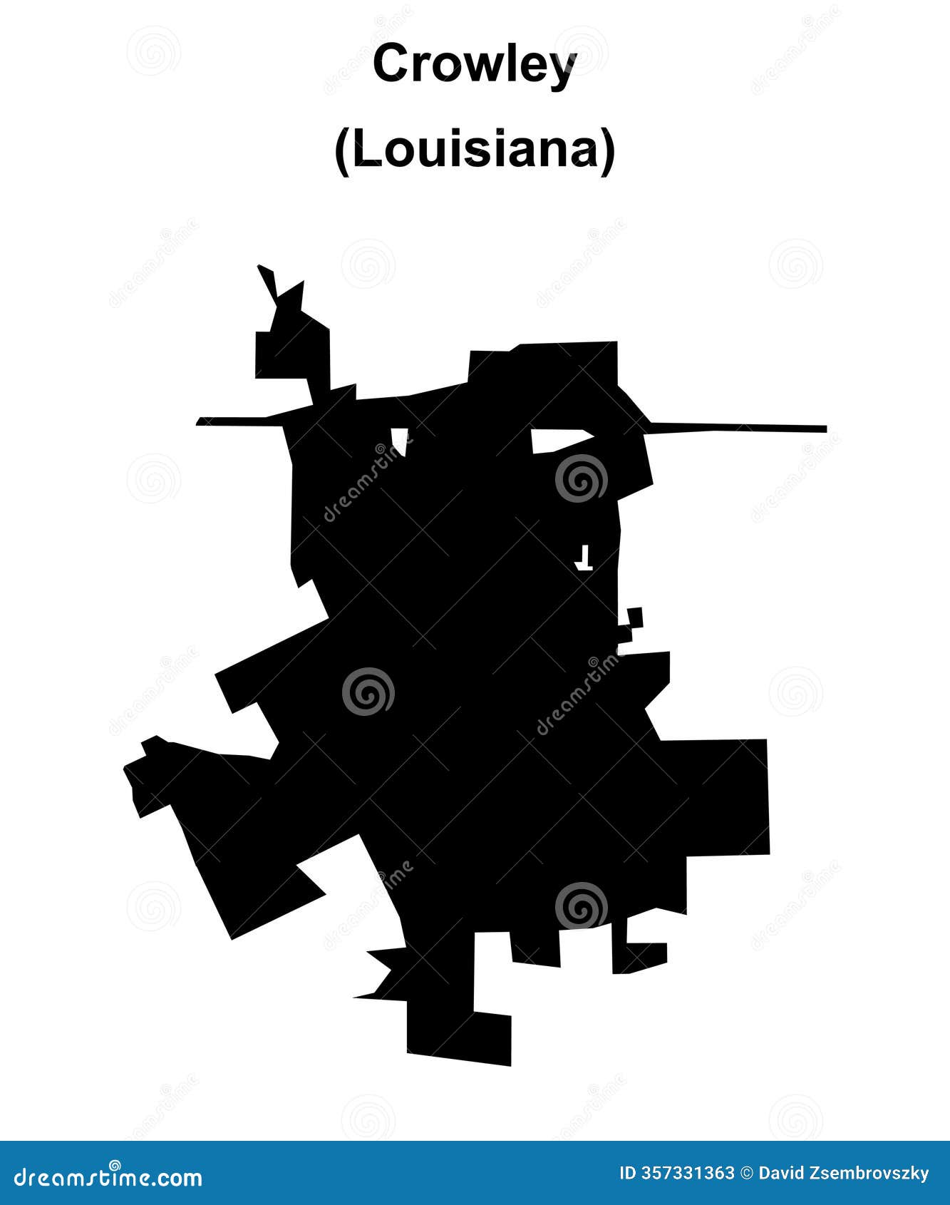 Crowley Outline Map Cartoon Vector | CartoonDealer.com #357886175