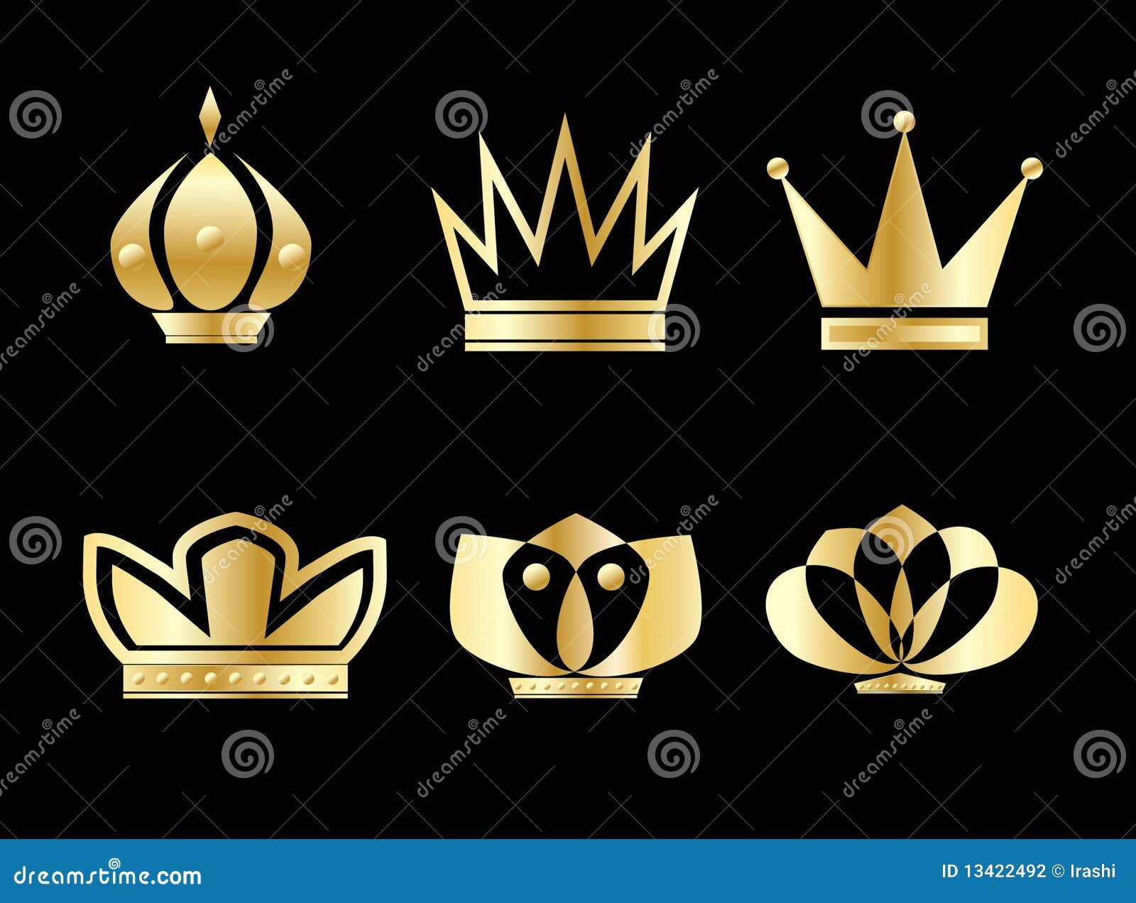 Crown stock vector. Illustration of draw, gold, curve - 13422492