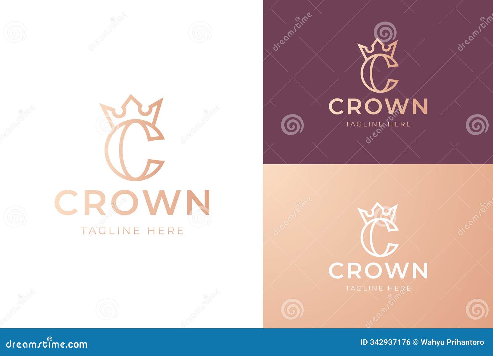 Crown Linear Background. One Continuous Line Drawing Of Crown. Vector ...