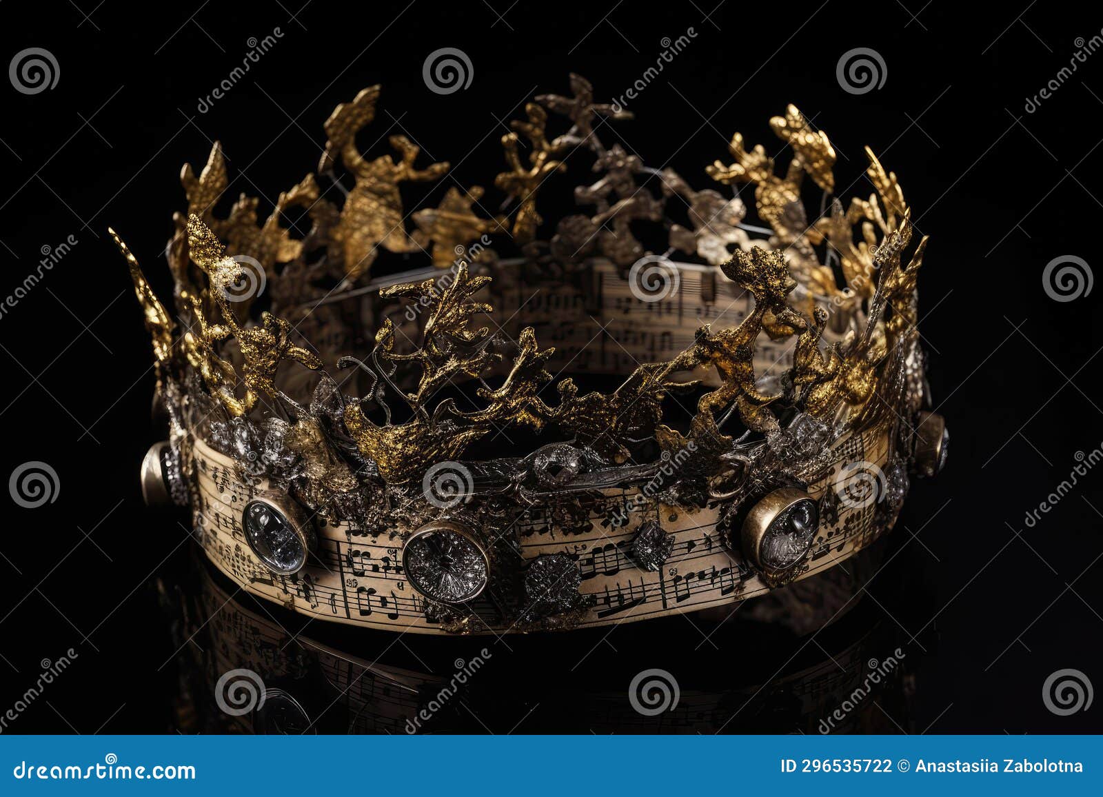 Crown Adorned with Musical Notes, Celebrating Artistic Authority ...