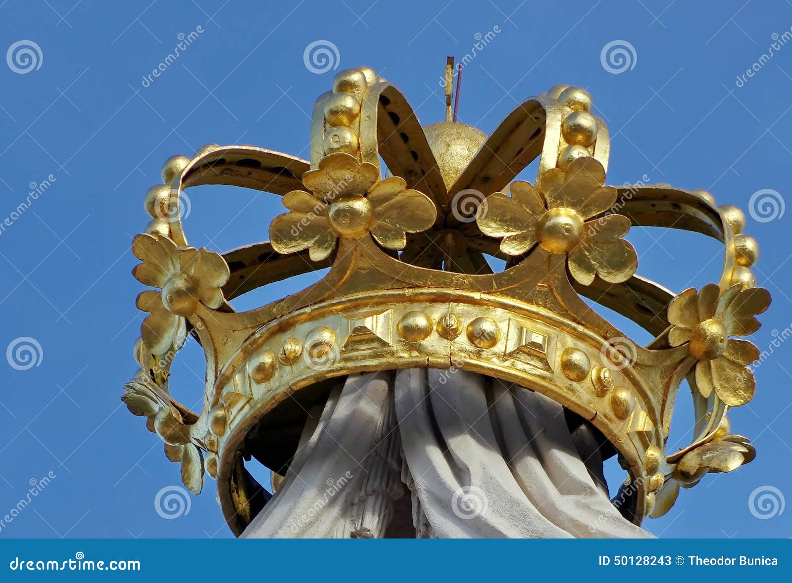 The Gilded Crown Of The Lourdes Basilica Stock Image | CartoonDealer ...
