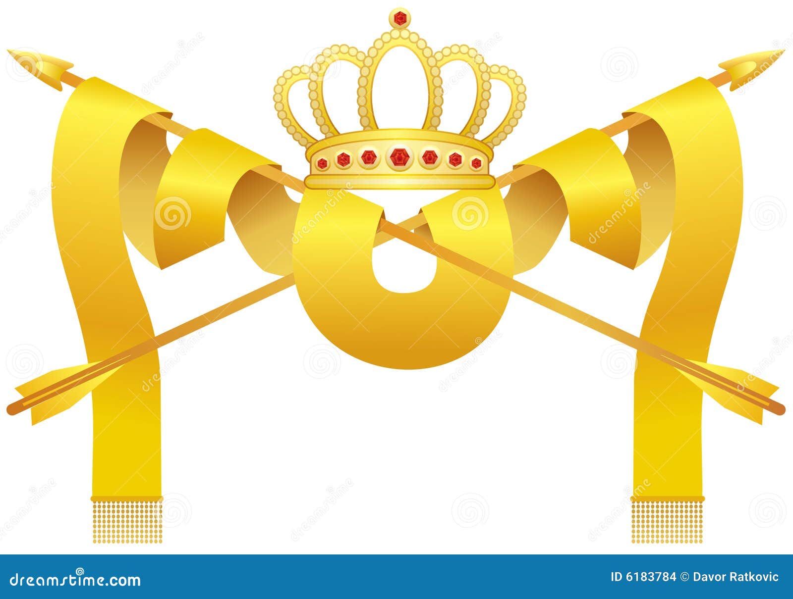 Crown and arrows stock vector. Illustration of aristocratic - 6183784