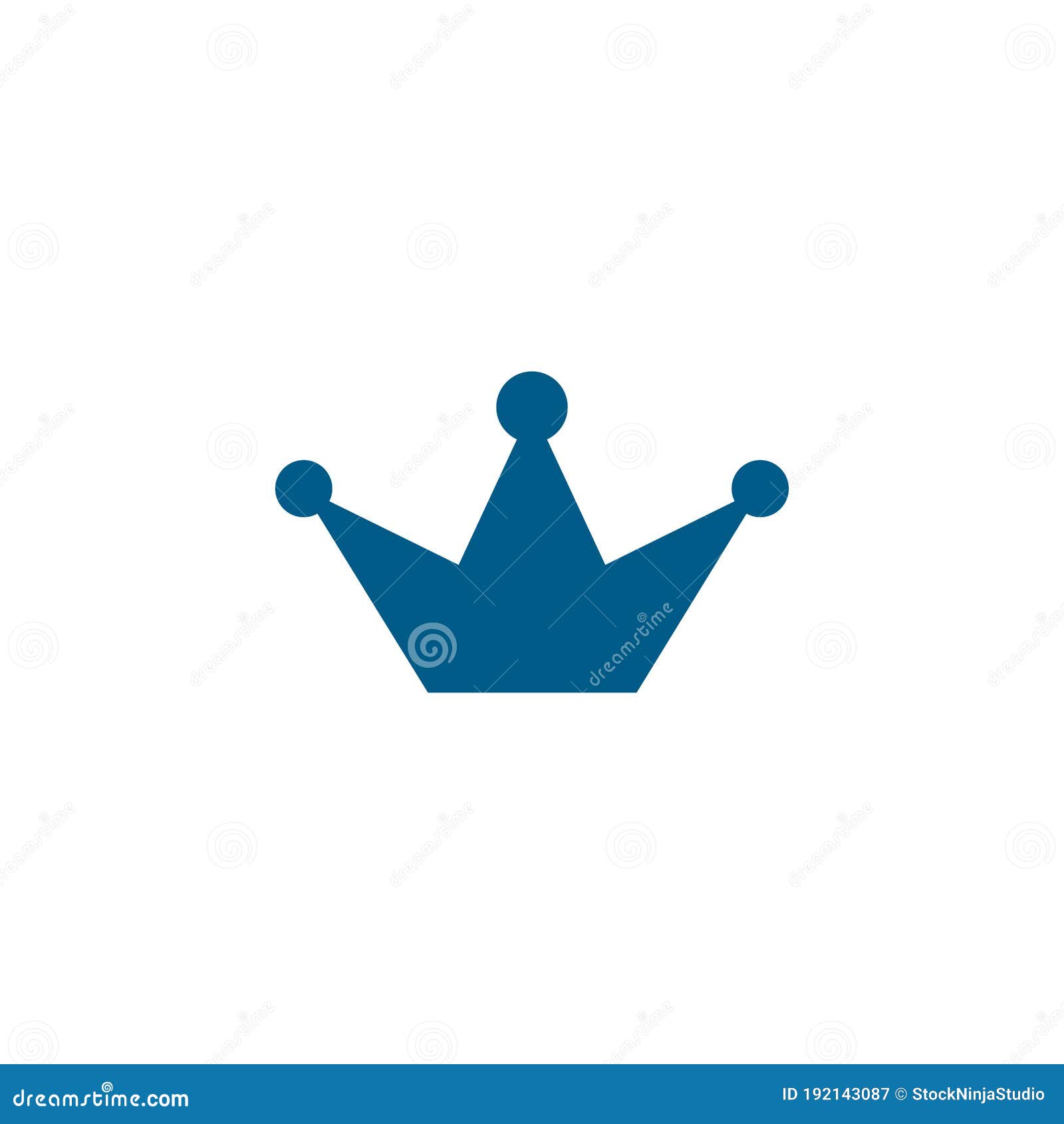 Crown Blue Icon on White Background. Blue Flat Style Vector ...