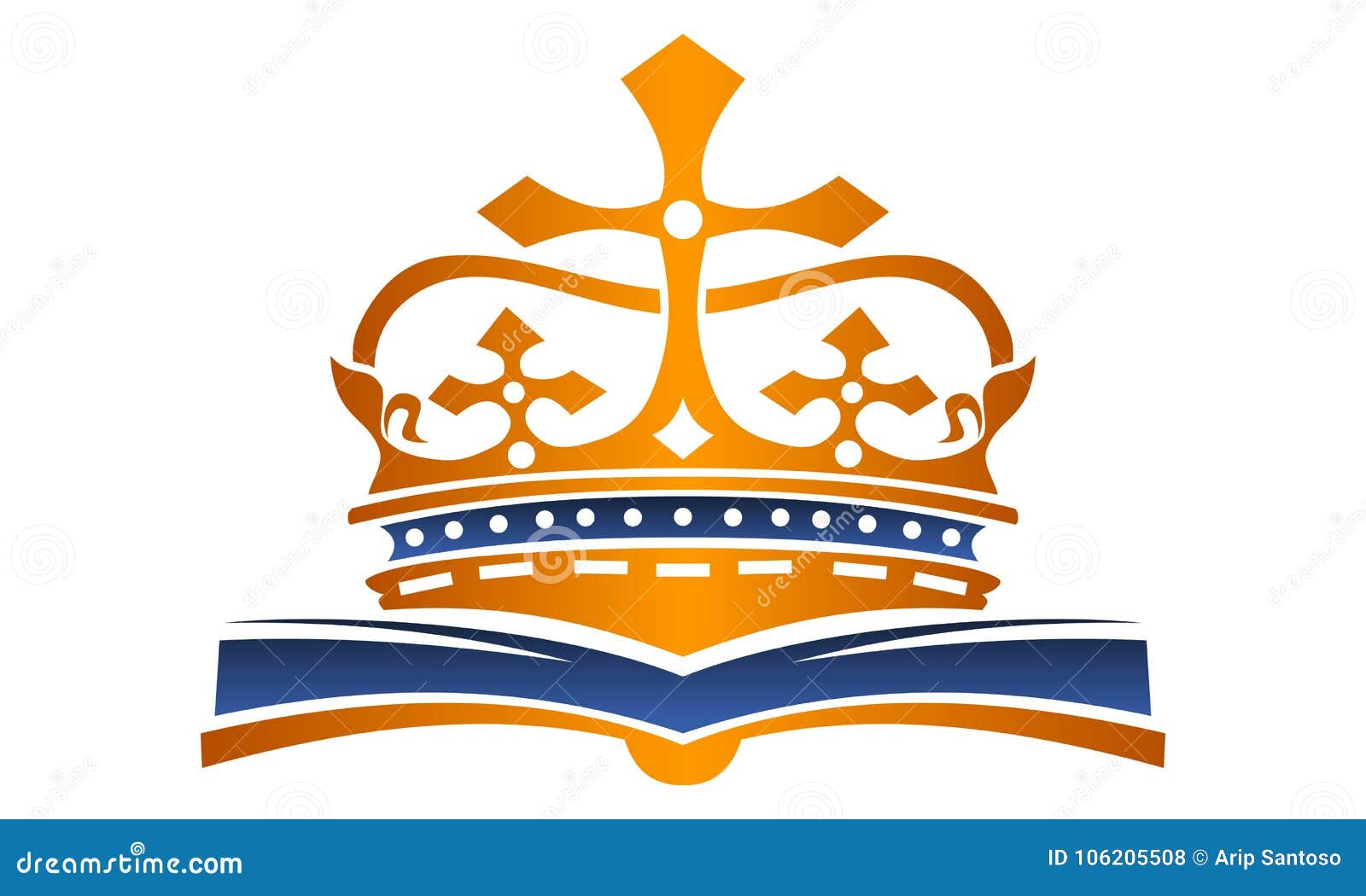 Crown and Book stock vector. Illustration of classic - 106205508