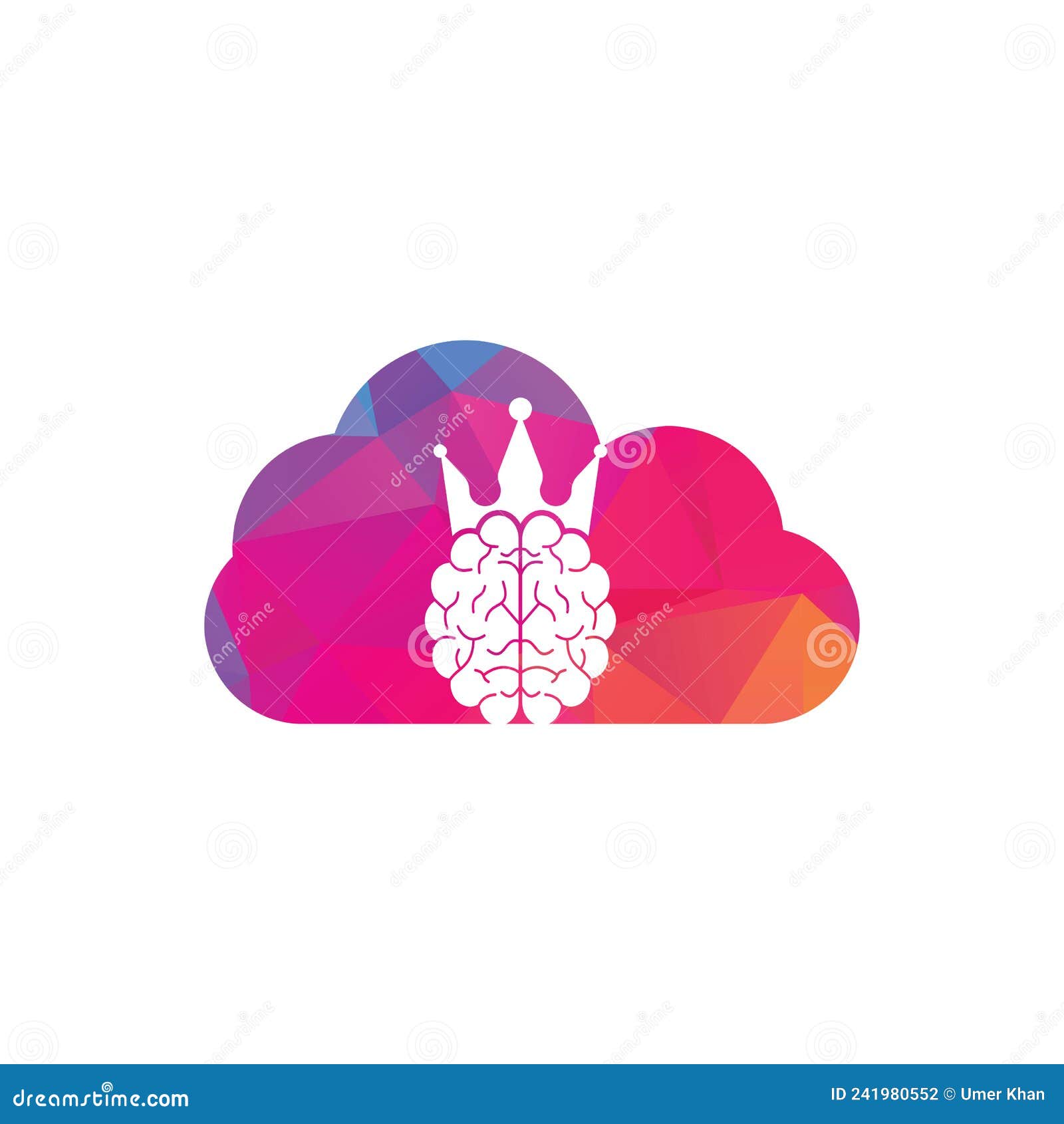Crown Brain Cloud Shape Logo Icon Design. Stock Vector - Illustration ...