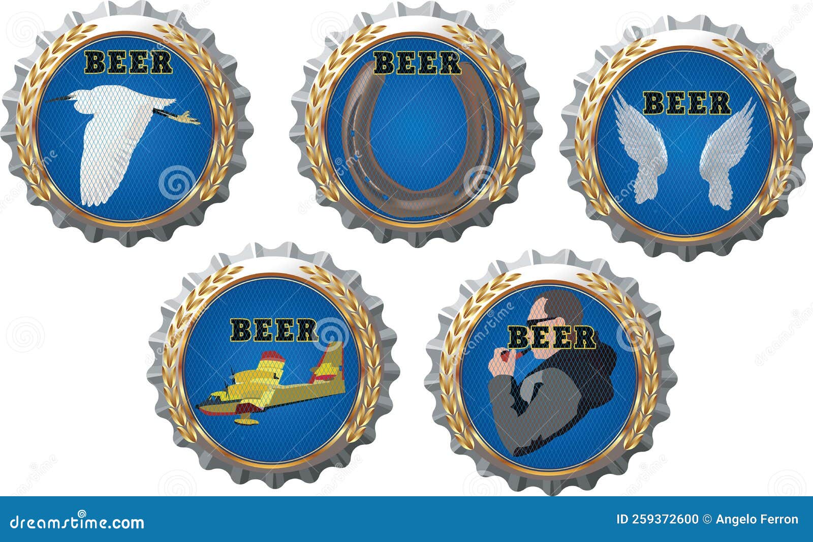 Crown Cap for Alcoholic Beverages and Beer with Image Symbol Stock ...