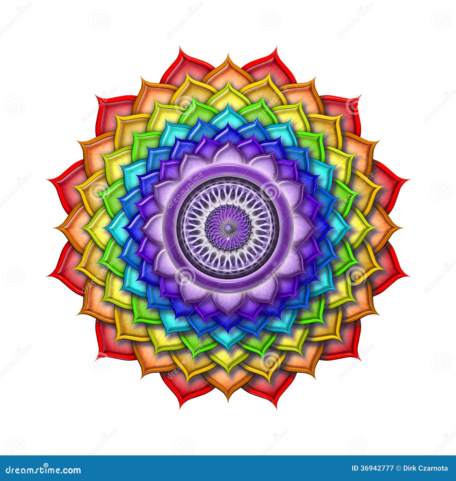 Crown Chakra Rainbow Colors Isolated Stock Illustration - Illustration ...