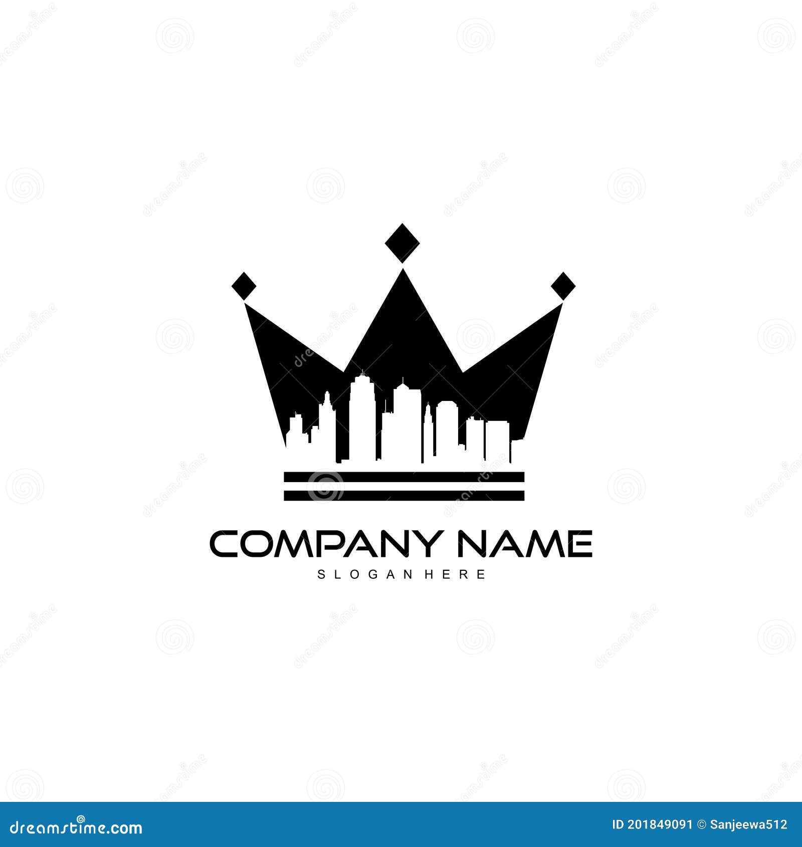 Crown City Logo Design Vector Stock Vector - Illustration of white ...