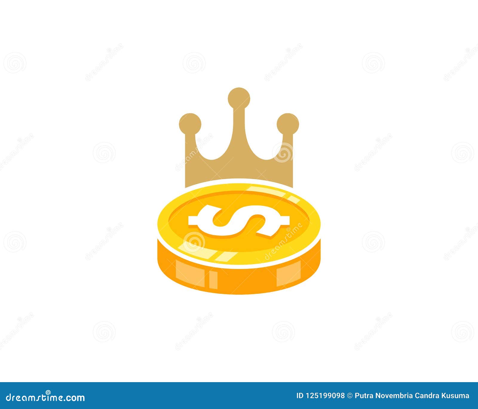 Crown Coin Logo Icon Design Stock Illustration - Illustration of ...
