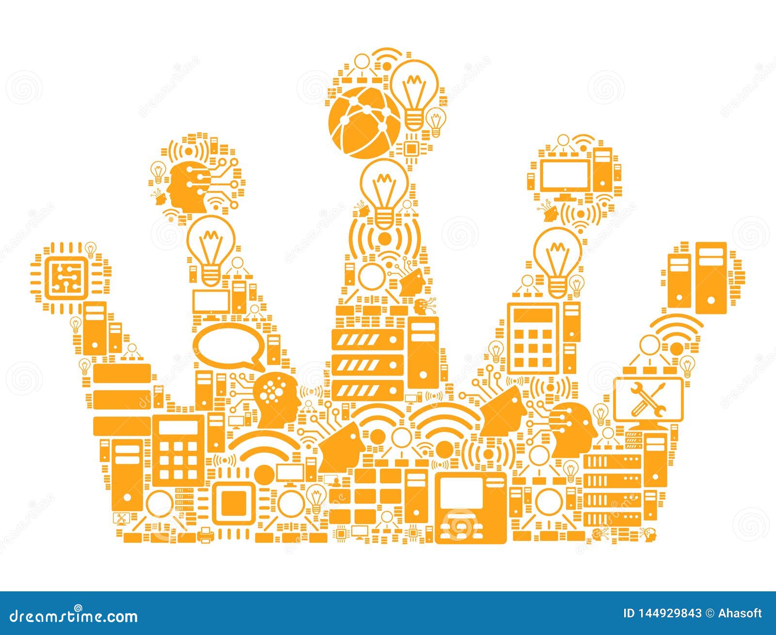 Crown Mosaic Icon for BigData and Computing Stock Vector - Illustration ...