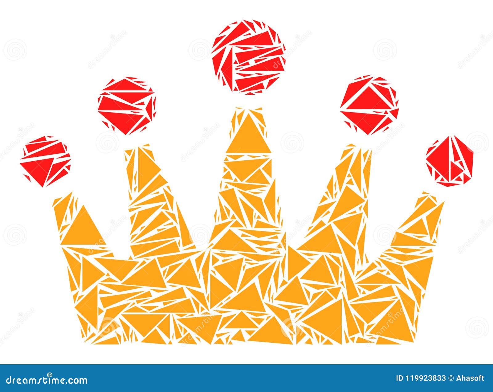 Crown Collage of Triangles stock vector. Illustration of coronation ...