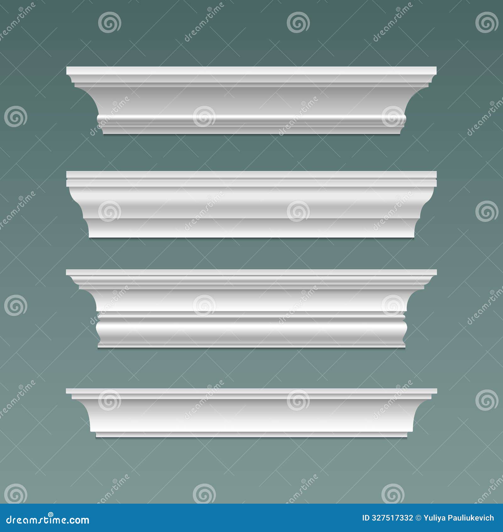 Crown Cornice Trim for Ceiling. Wall Moulding Stock Illustration ...