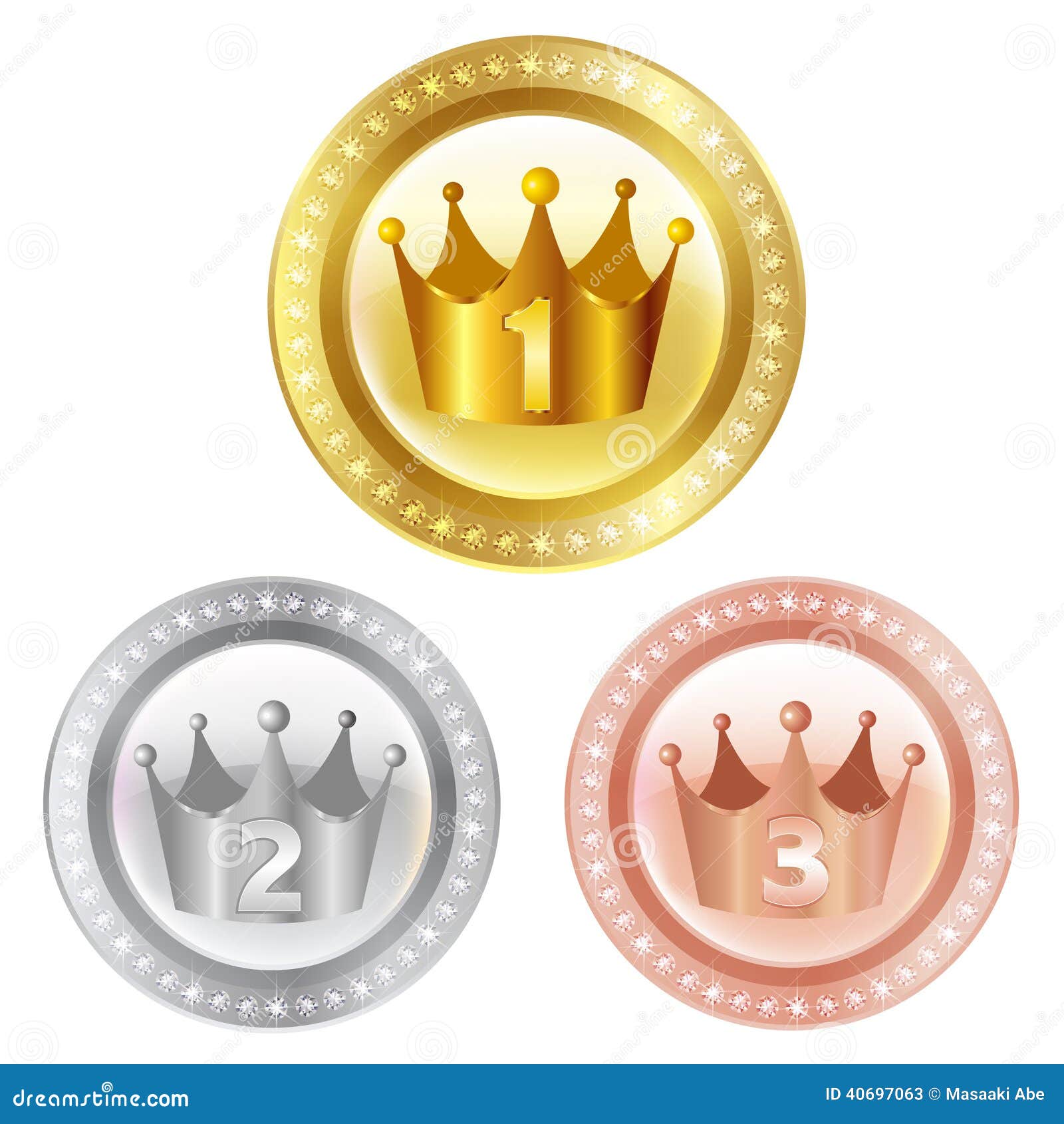 Crown crown medal stock vector. Illustration of metal - 40697063