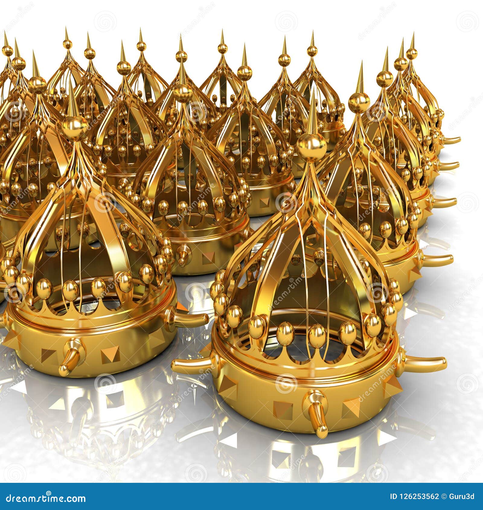 Crown. 3d render stock illustration. Illustration of medieval - 126253562