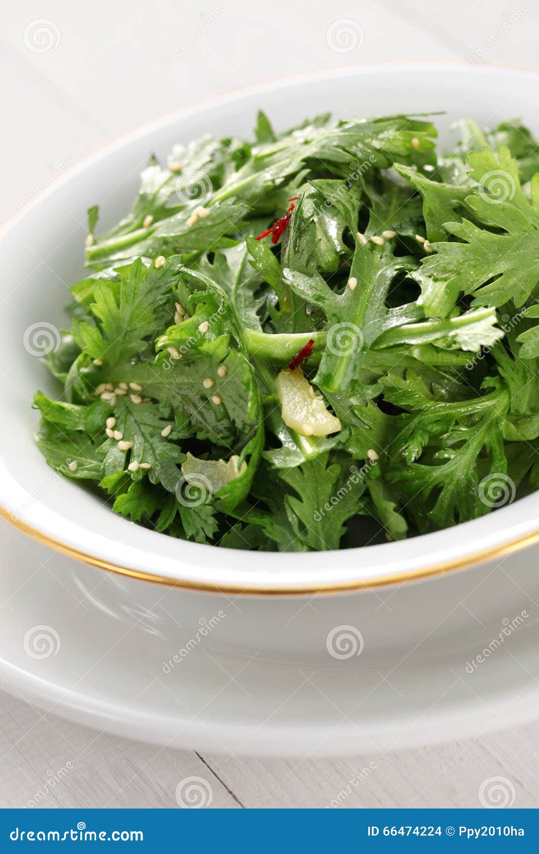Crown daisy salad stock photo. Image of japanese, close - 66474224