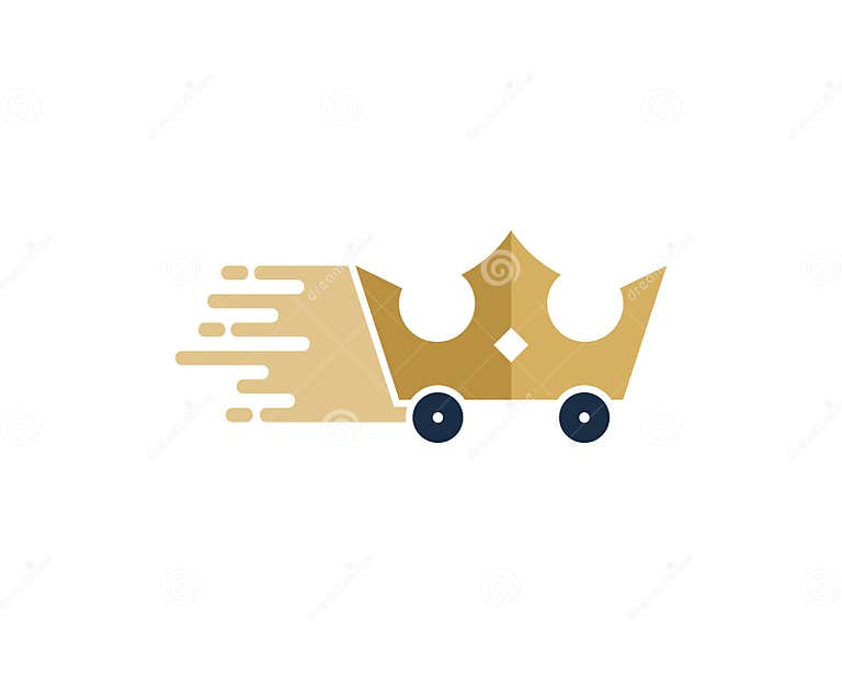 Crown Delivery Logo Icon Design Stock Vector - Illustration of fast ...