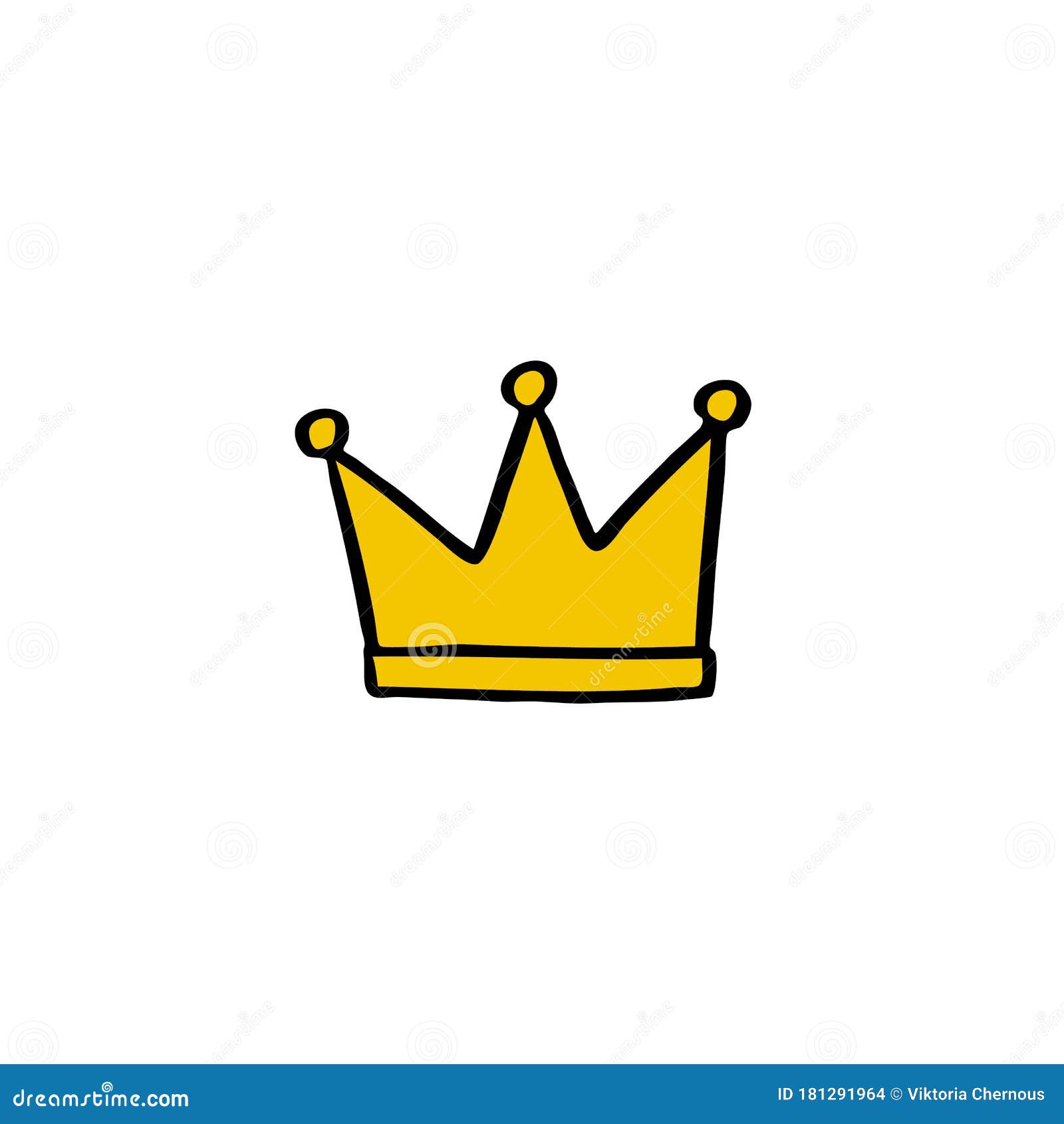 Crown Doodle Icon, Vector Illustration Stock Illustration ...