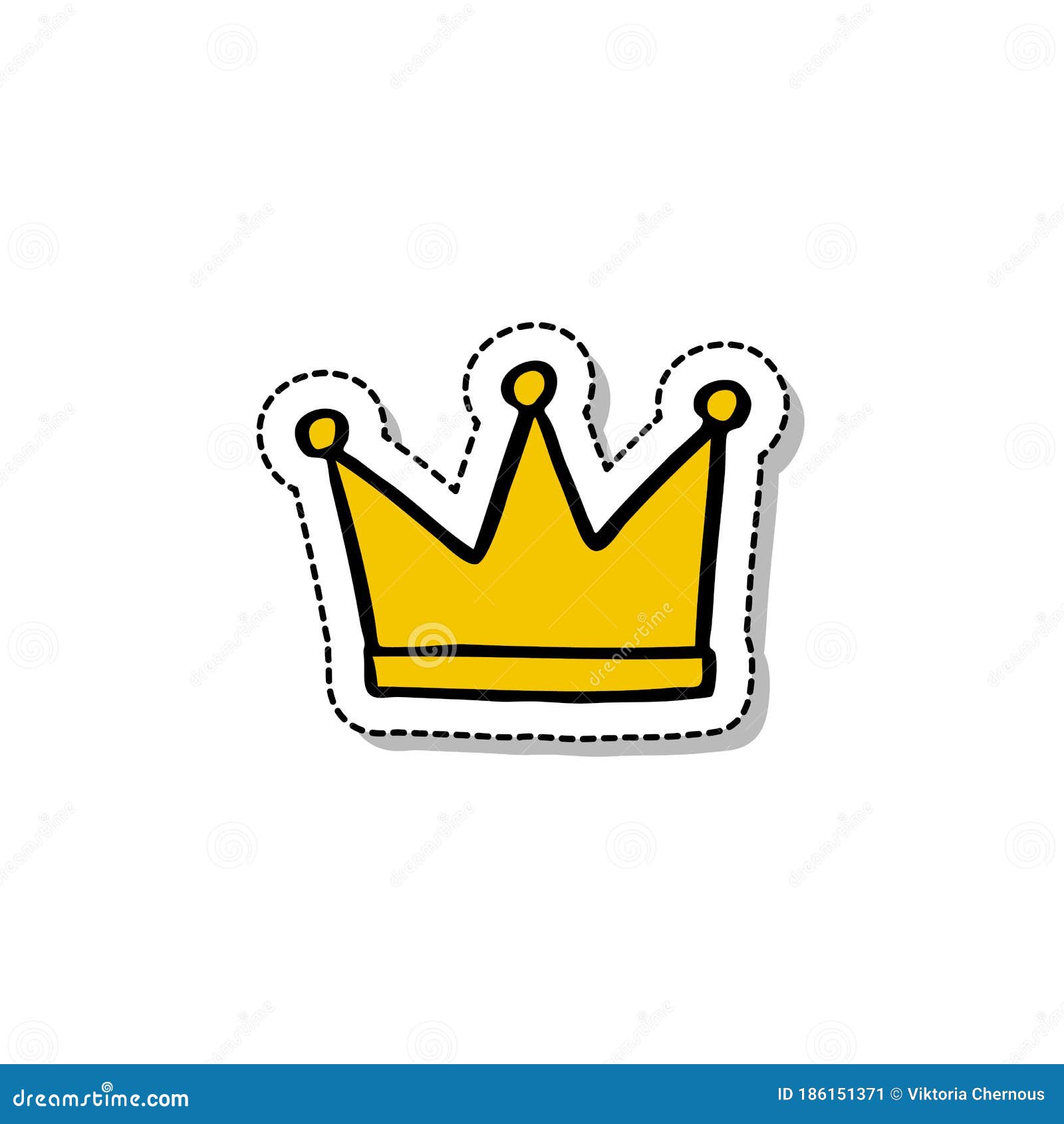 Crown Doodle Icon, Vector Sticker Illustration Stock Illustration ...