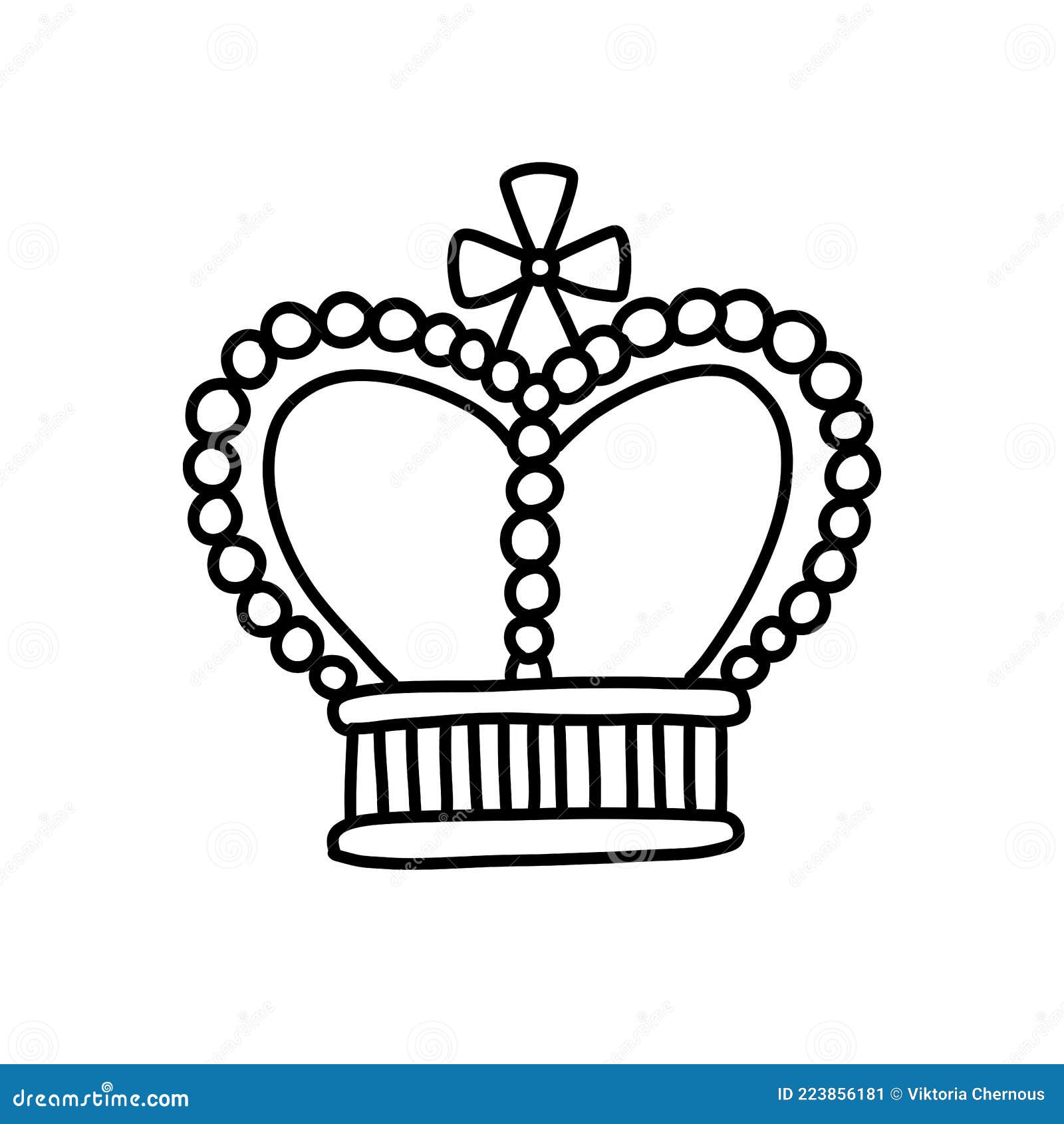 Crown Doodle Icon, Vector Color Line Illustration Stock Vector ...
