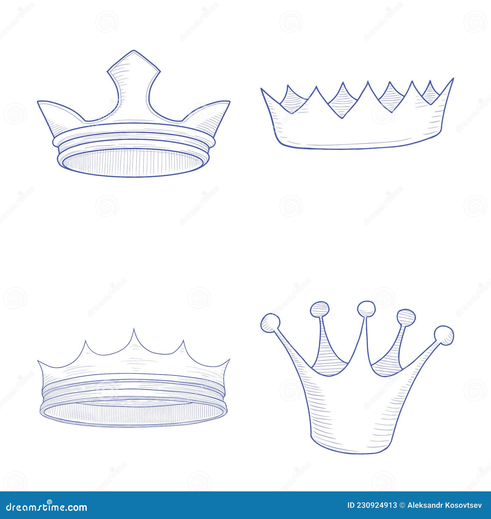 Crown doodle_5 stock vector. Illustration of simple - 230924913