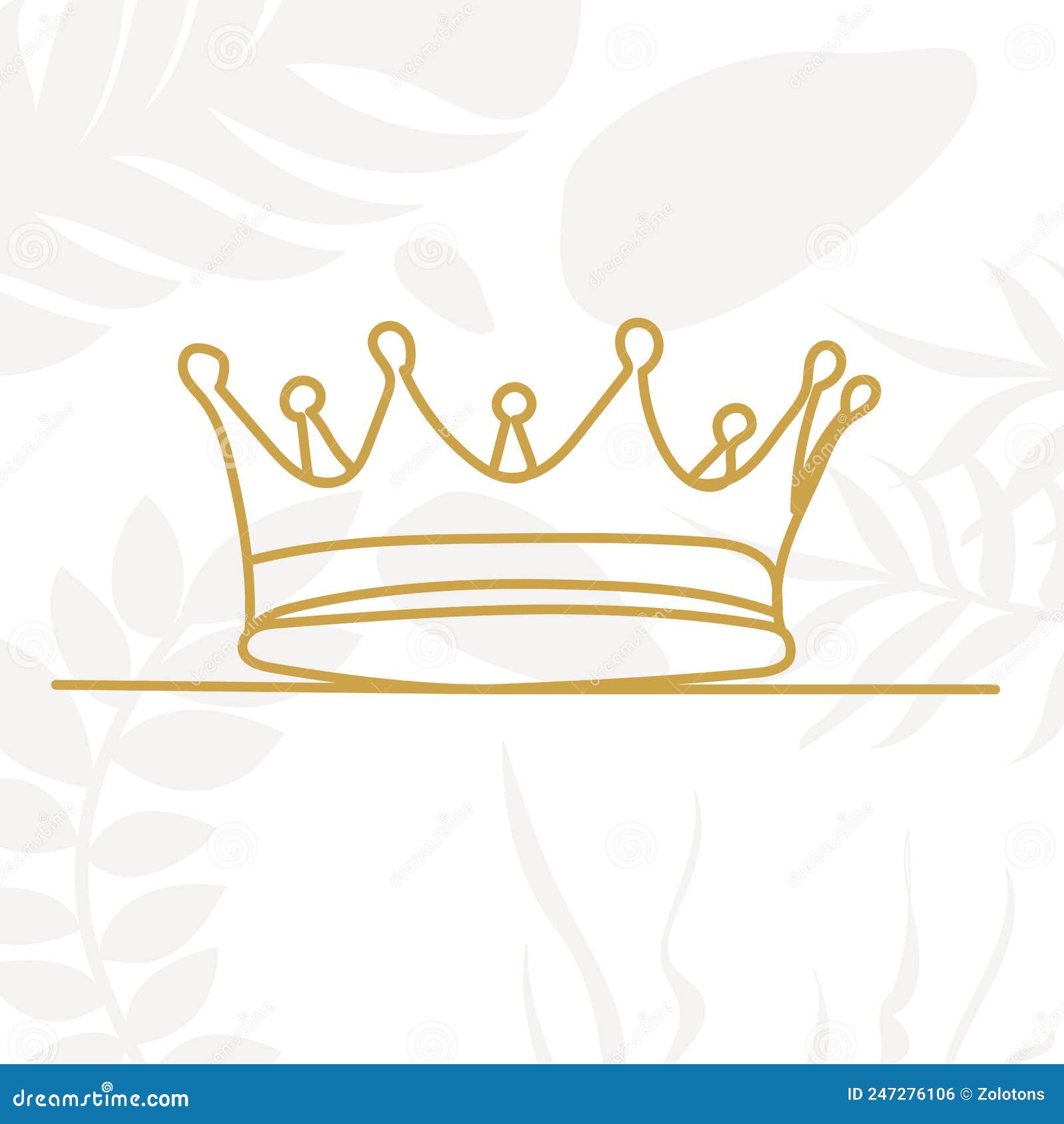 Crown Drawing by One Continuous Line, on Abstract Background Stock ...
