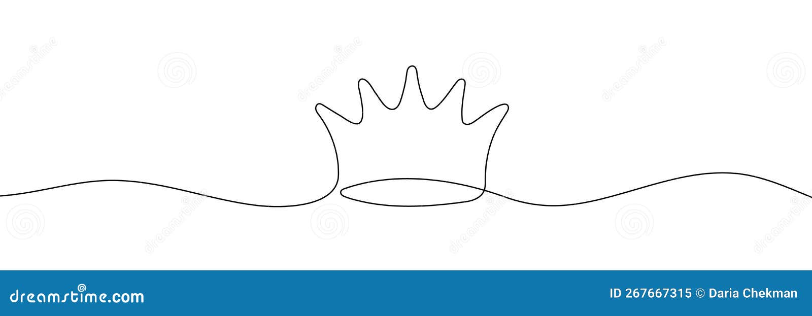 Crown Drawn in One Line on a White Background Stock Vector ...