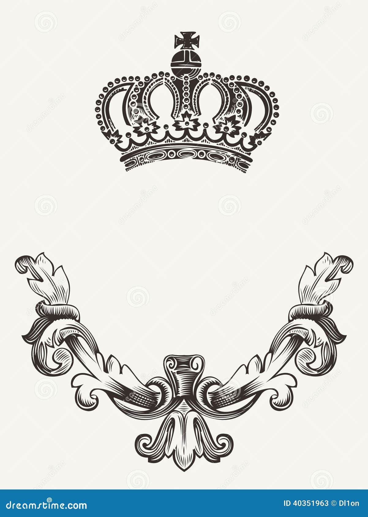 Crown emblem with shield. stock vector. Illustration of decoration ...