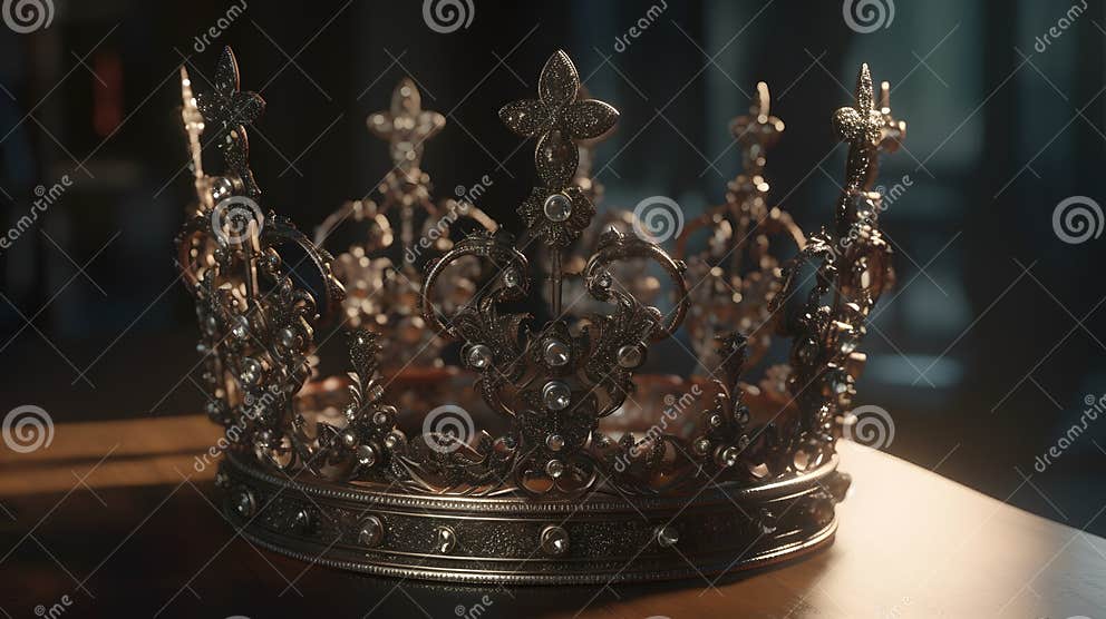 Crown. Encrusted with Precious Stones Stock Illustration - Illustration ...