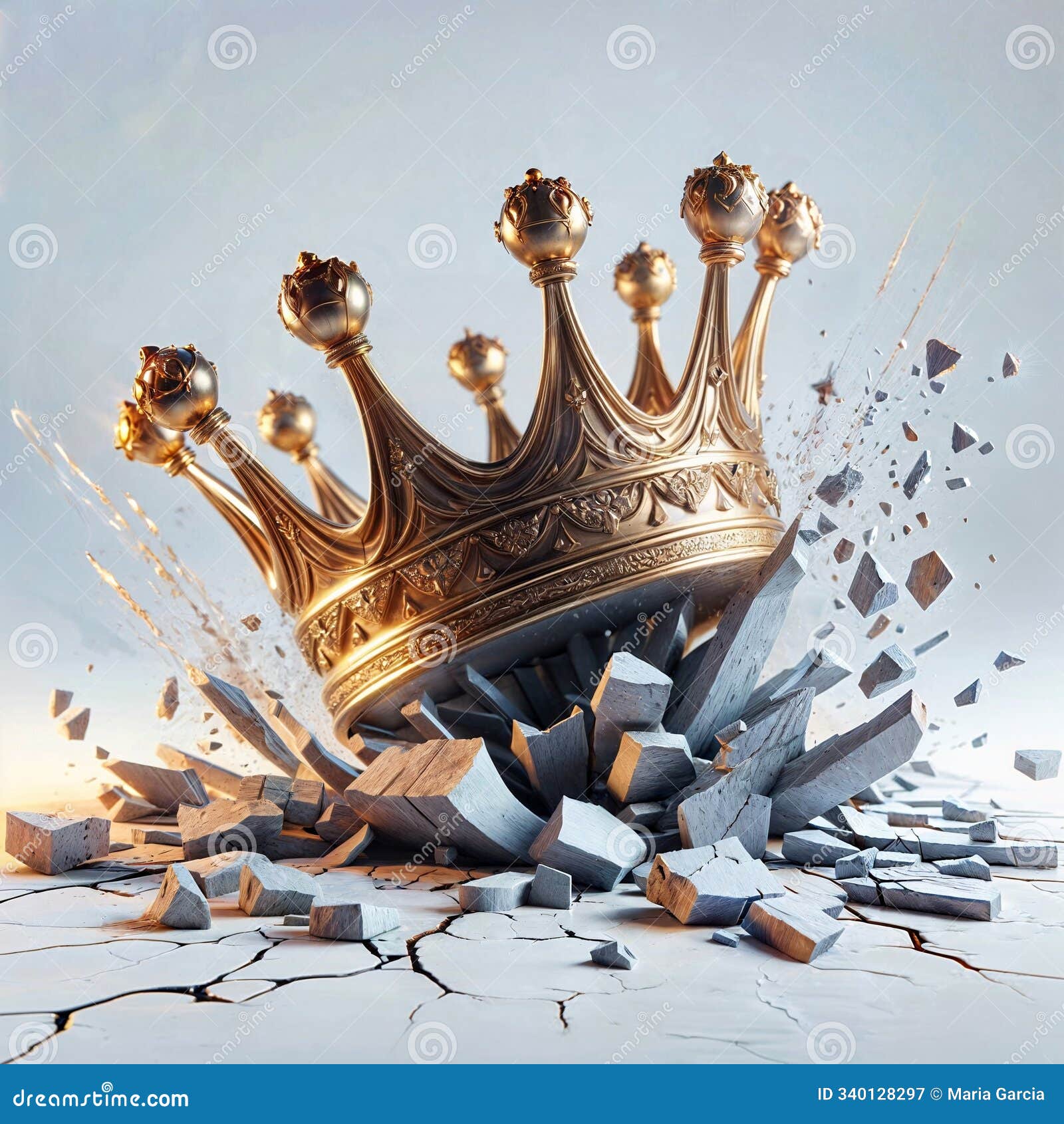 Crown Falling To The Ground And Shattering Into Pieces Royalty-Free ...