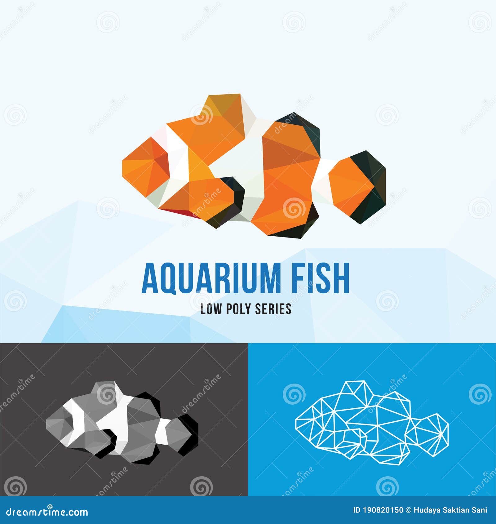 CROWN FISH ILLUSTRATION with TRIANGLE POLYGONAL STYLE Stock Vector ...