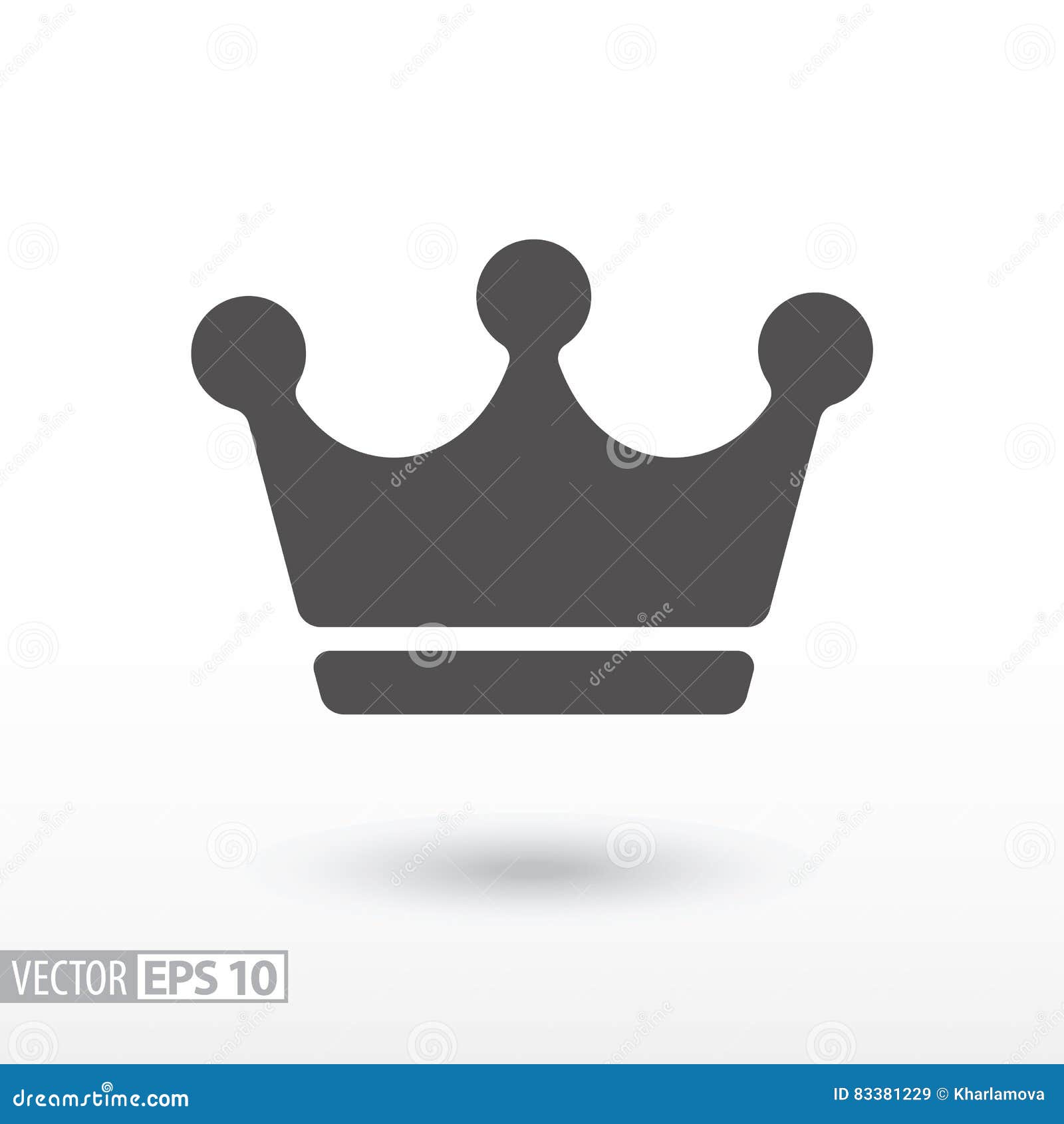 Crown - flat icon stock vector. Illustration of history - 83381229