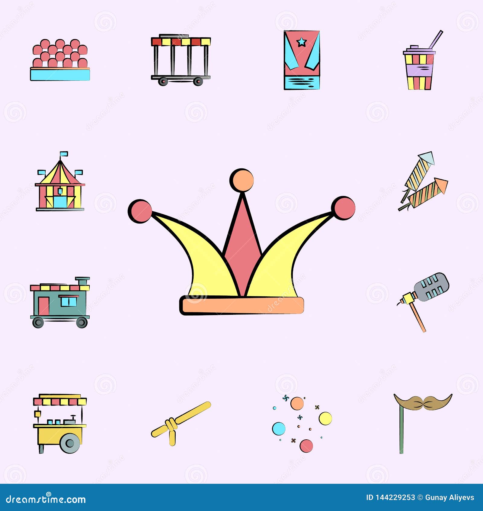 Crown of the Fool Colored Icon. Circus Icons Universal Set for Web and ...