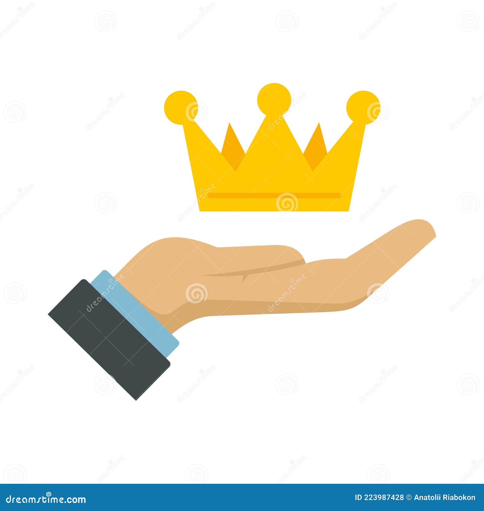 Crown in Hand Icon Flat Isolated Vector Stock Vector - Illustration of ...