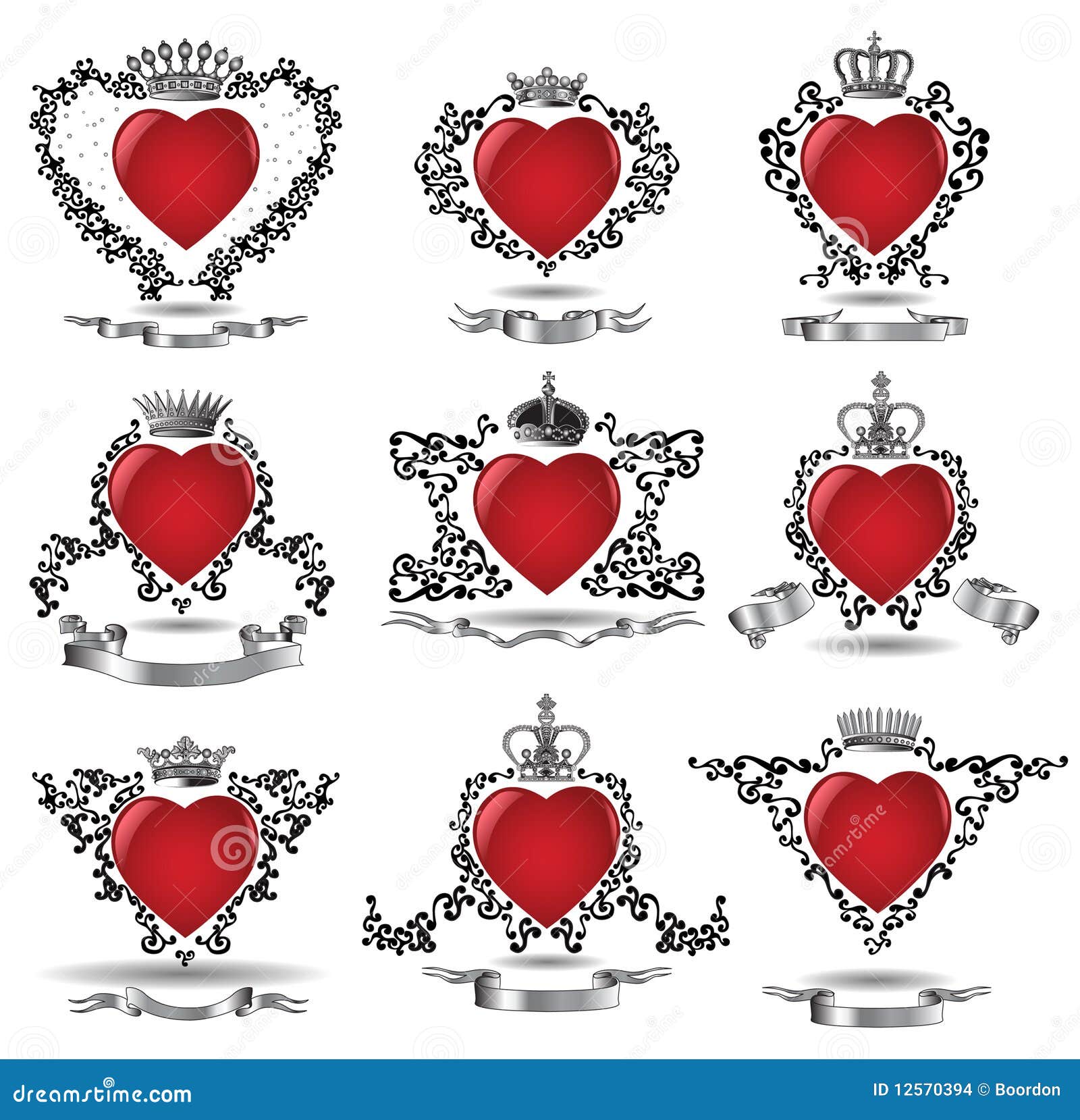 Crown heart stock vector. Illustration of icon, love - 12570394