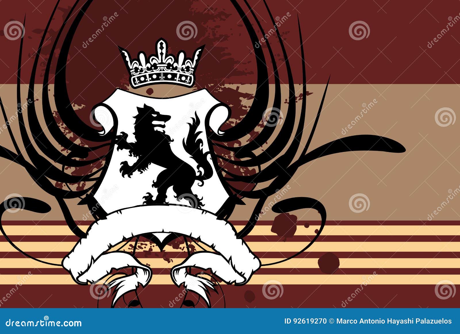 Heraldic Wolf Coat Of Arms Crest Tattoo Chains Vector Illustration ...