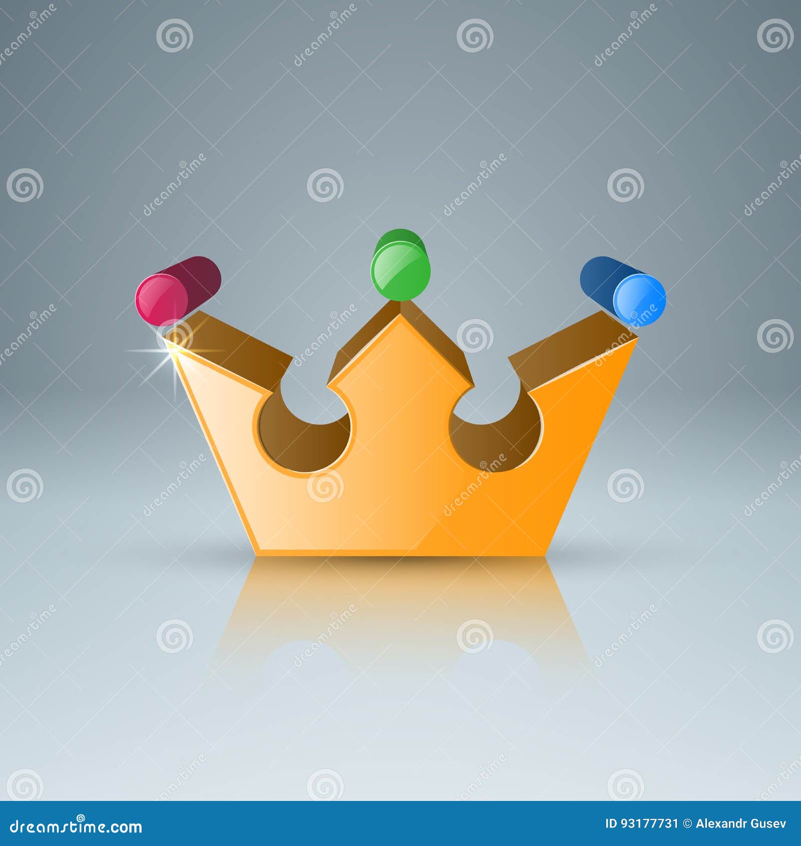 Crown Icon. Business Abstract Infographics. Stock Vector - Illustration ...