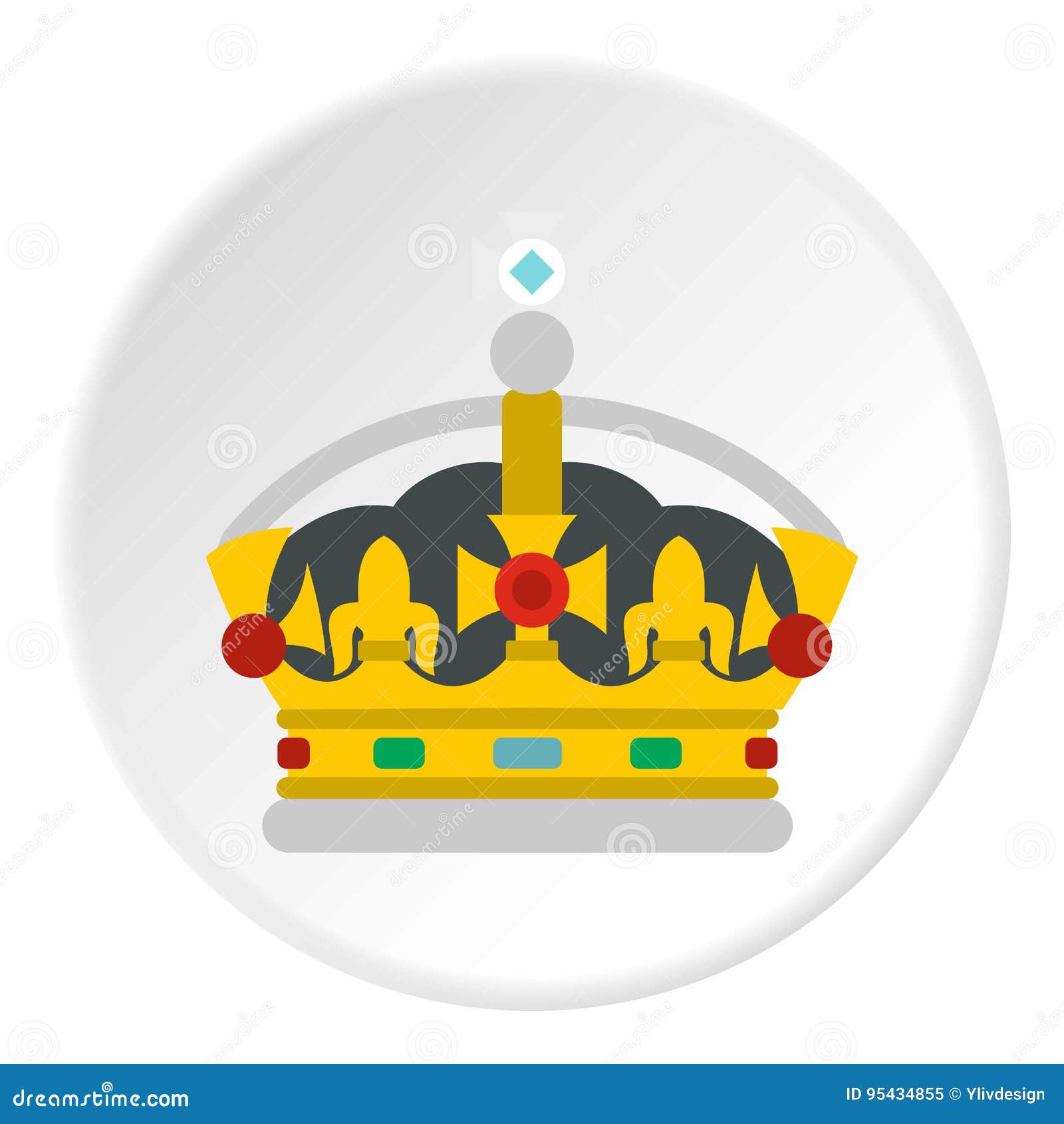 Crown icon circle stock vector. Illustration of classic - 95434855