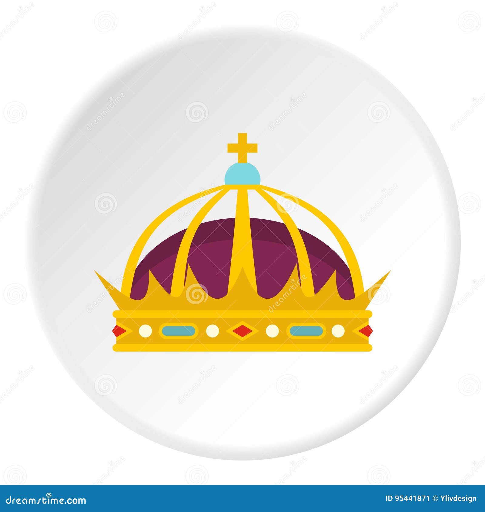 Crown icon circle stock vector. Illustration of authority - 95441871