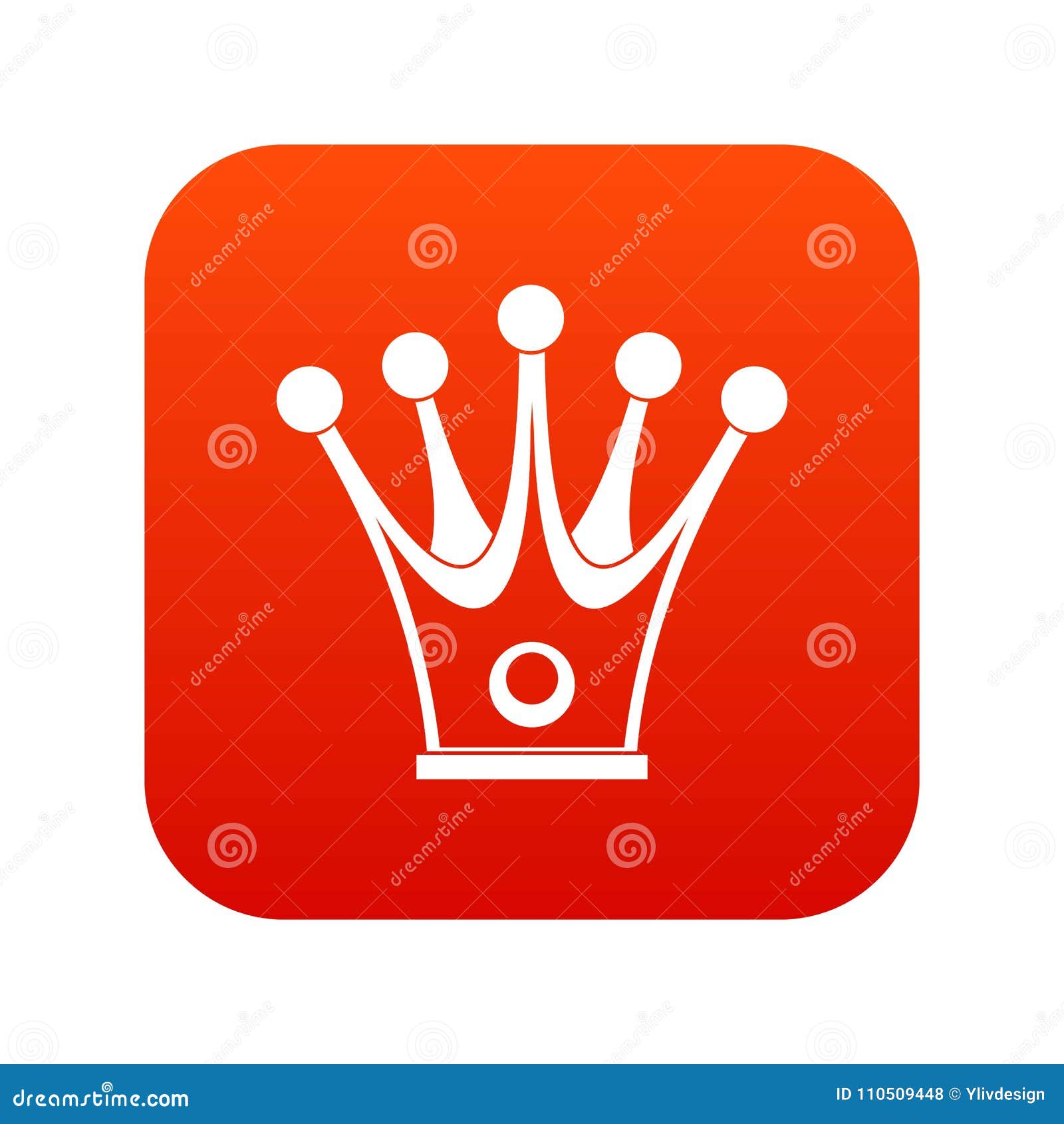 Crown icon digital red stock vector. Illustration of prince - 110509448