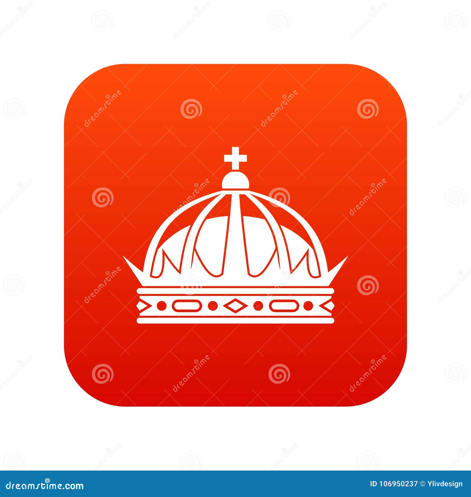 Crown icon digital red stock vector. Illustration of luxury - 106950237