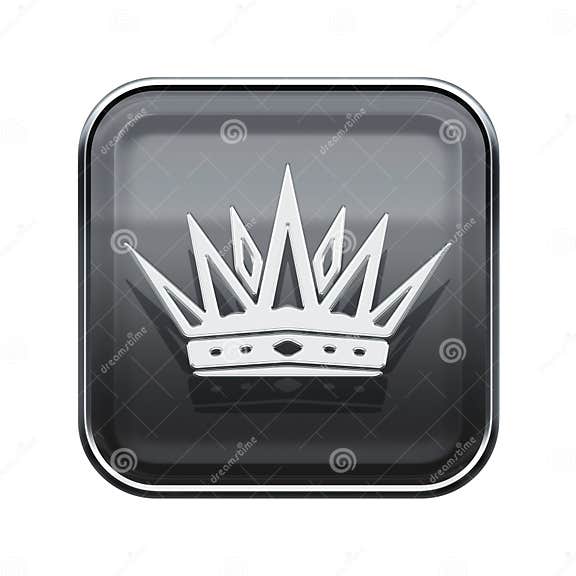 Crown icon glossy grey. stock illustration. Illustration of symbol ...