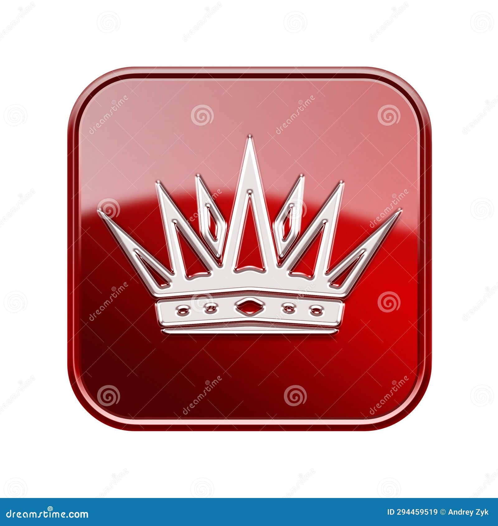 Crown icon glossy red. stock illustration. Illustration of king - 294459519