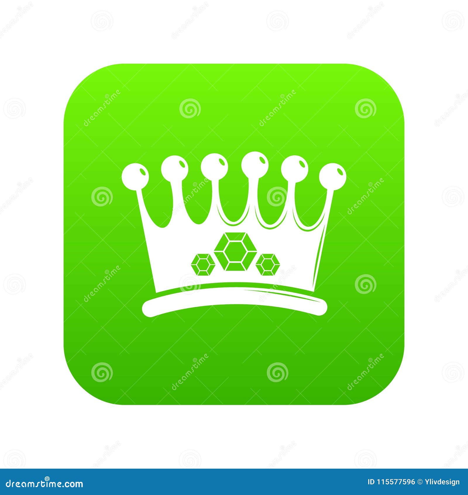 Crown icon green vector stock vector. Illustration of graphic - 115577596
