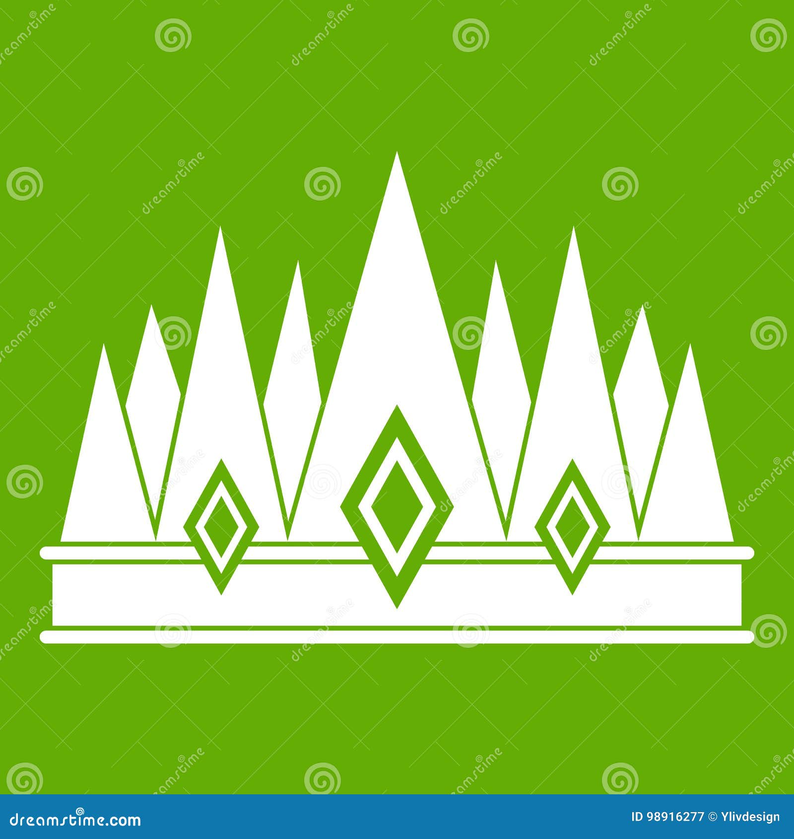 Crown icon green stock vector. Illustration of prince - 98916277